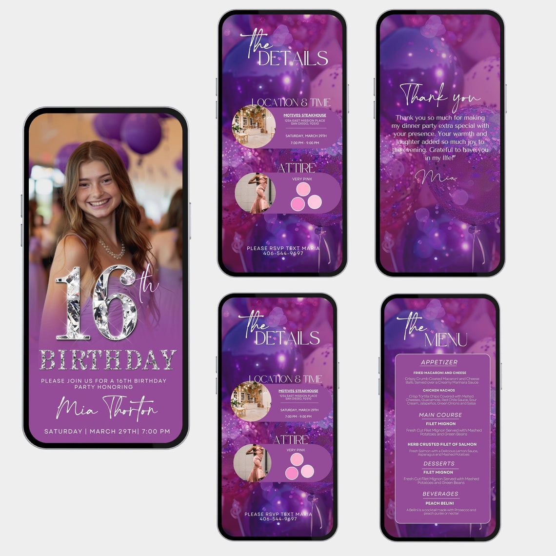 Sweet Sixteen, Sweet 16th Birthday Template, Sms Invitation, Teal Neon ...