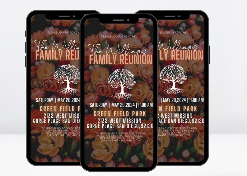 Digital Family Reunion Invitation Template , Family Party Invitation ...