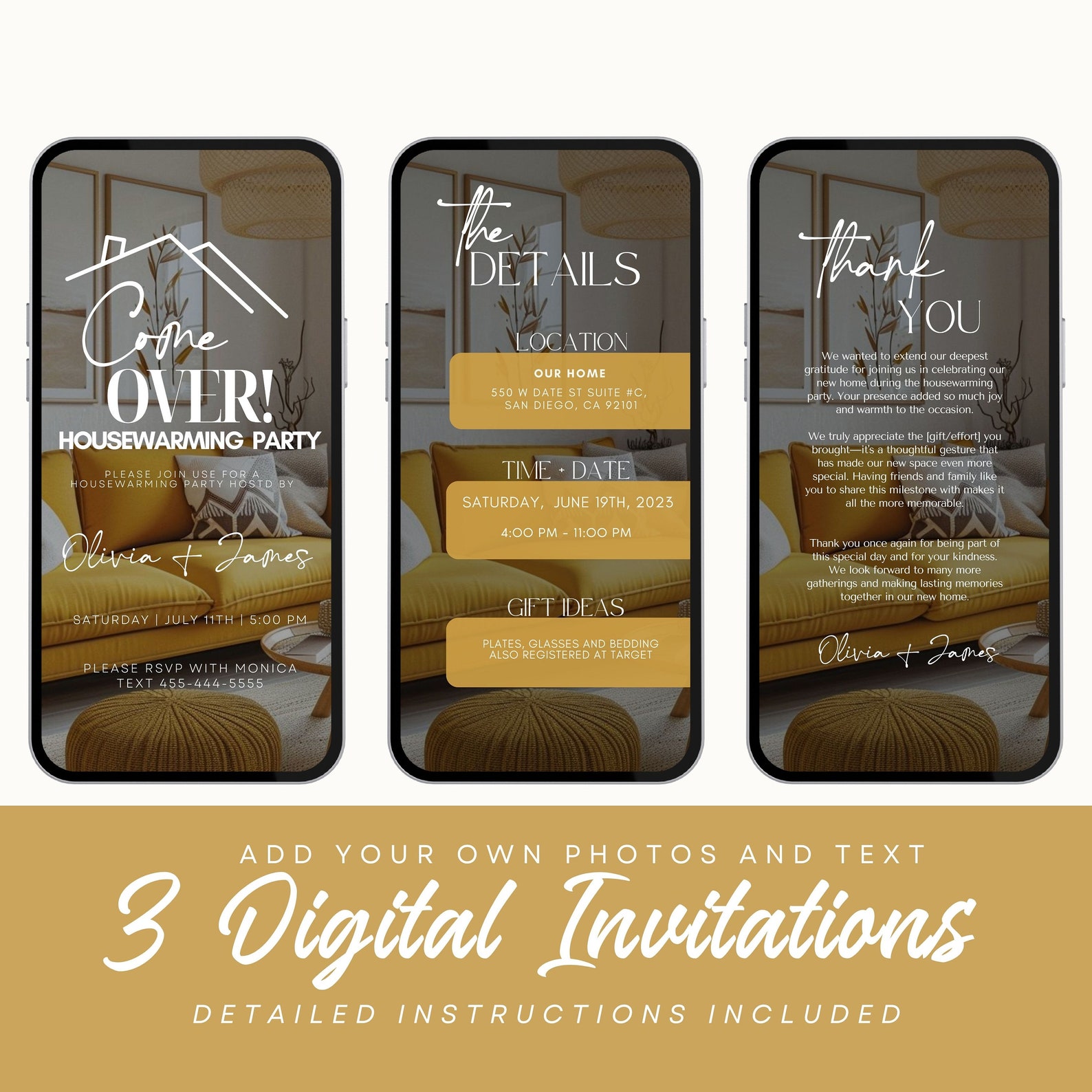 Digital House Warming Invitation, New Home Invite, Housewarming Invite ...