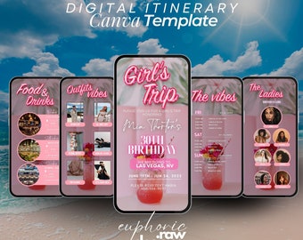 Girls Trip Itinerary, Itinerary Template, Travel Itineray, Birthday ...