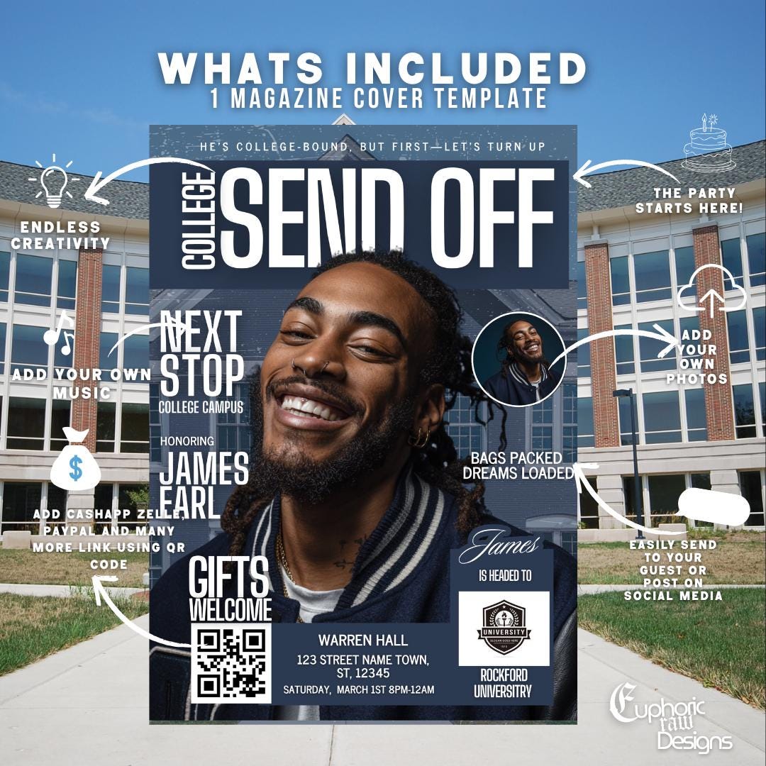 Men’s College Send-off Invitation, Navy Trunk Party Invite Download ...