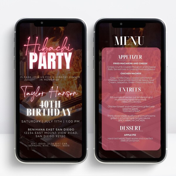 Hibachi Night Invitation - Etsy