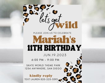 Leopard Print Party Editable - Etsy