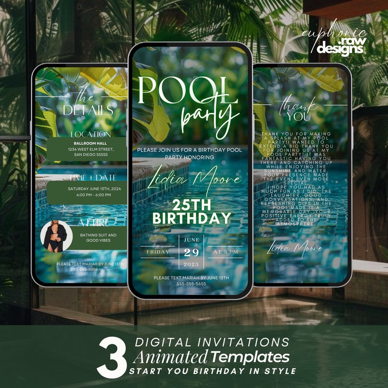 Pool Party Invite - Etsy