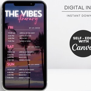 Digital Travel Itinerary Itinerary Template Travel Itineray Etsy