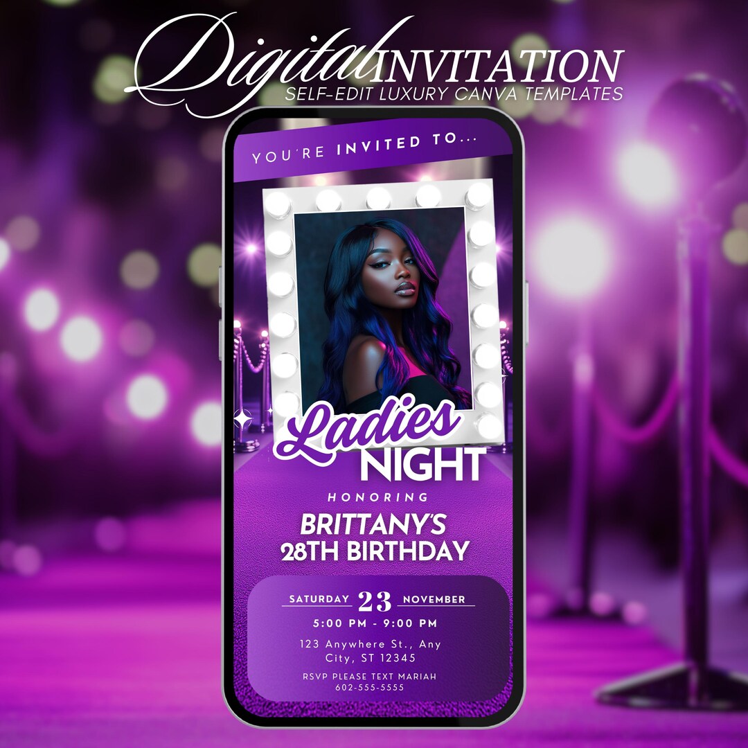 Ladies Night Birthday Invitation, Girls Night Dinner Invite, Editable ...