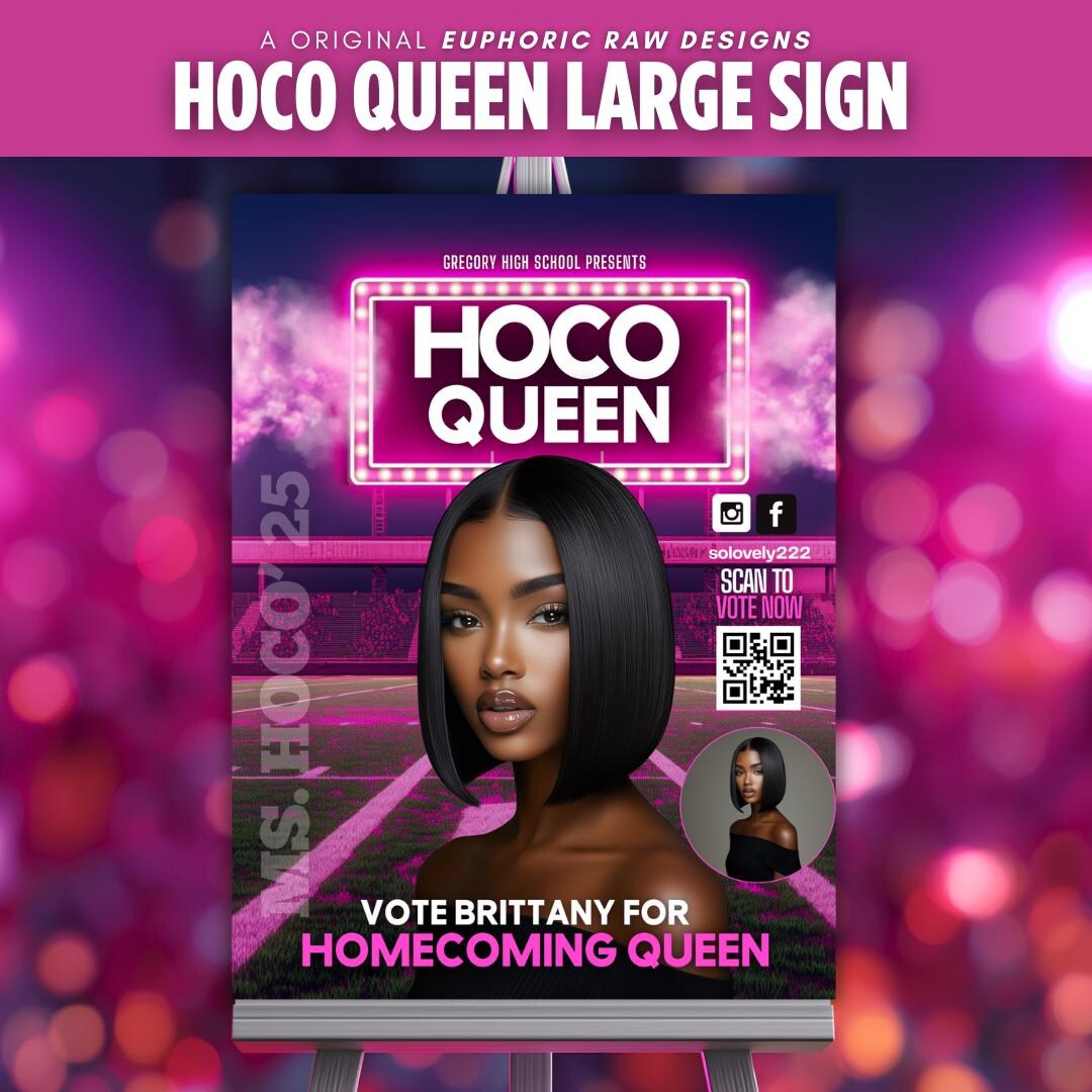 Homecoming Campaign Poster Banner Sign,vote Hoco Queen Sign, School ...