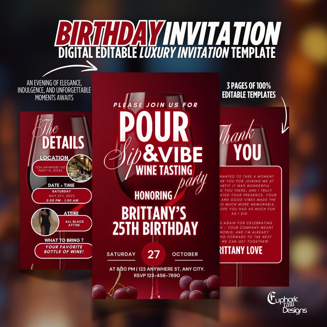 Wine Tasting Birthday Invitation, Digital Text Evite, Winery Birthday ...