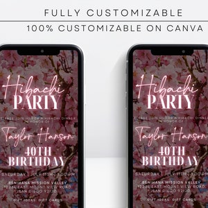 Digital Hibachi Invitation, Birthday Dinner Invite, Japanese Restaurant ...