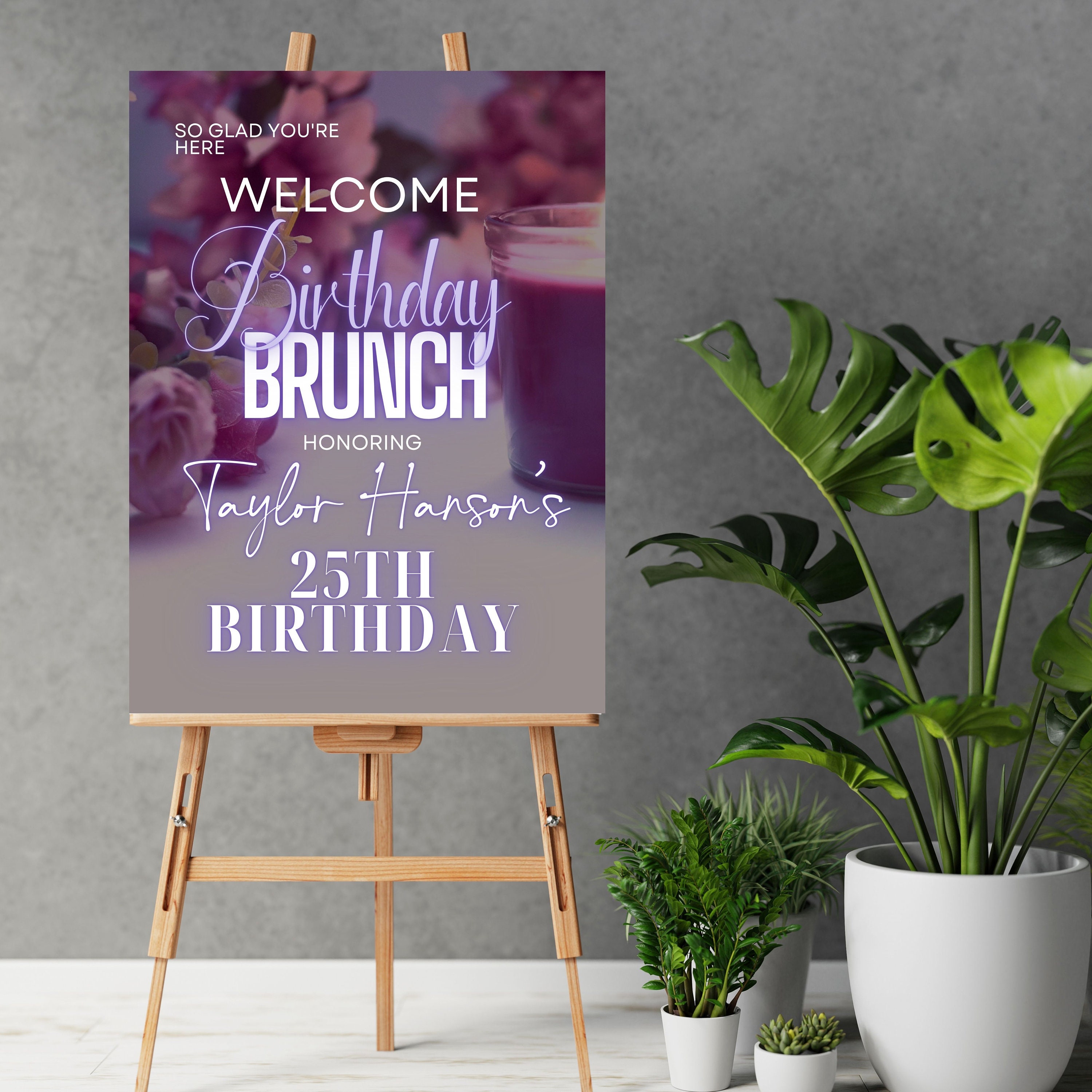 Birthday Brunch Welcome Sign, Printable Sign, Birthday Sign, Welcome ...