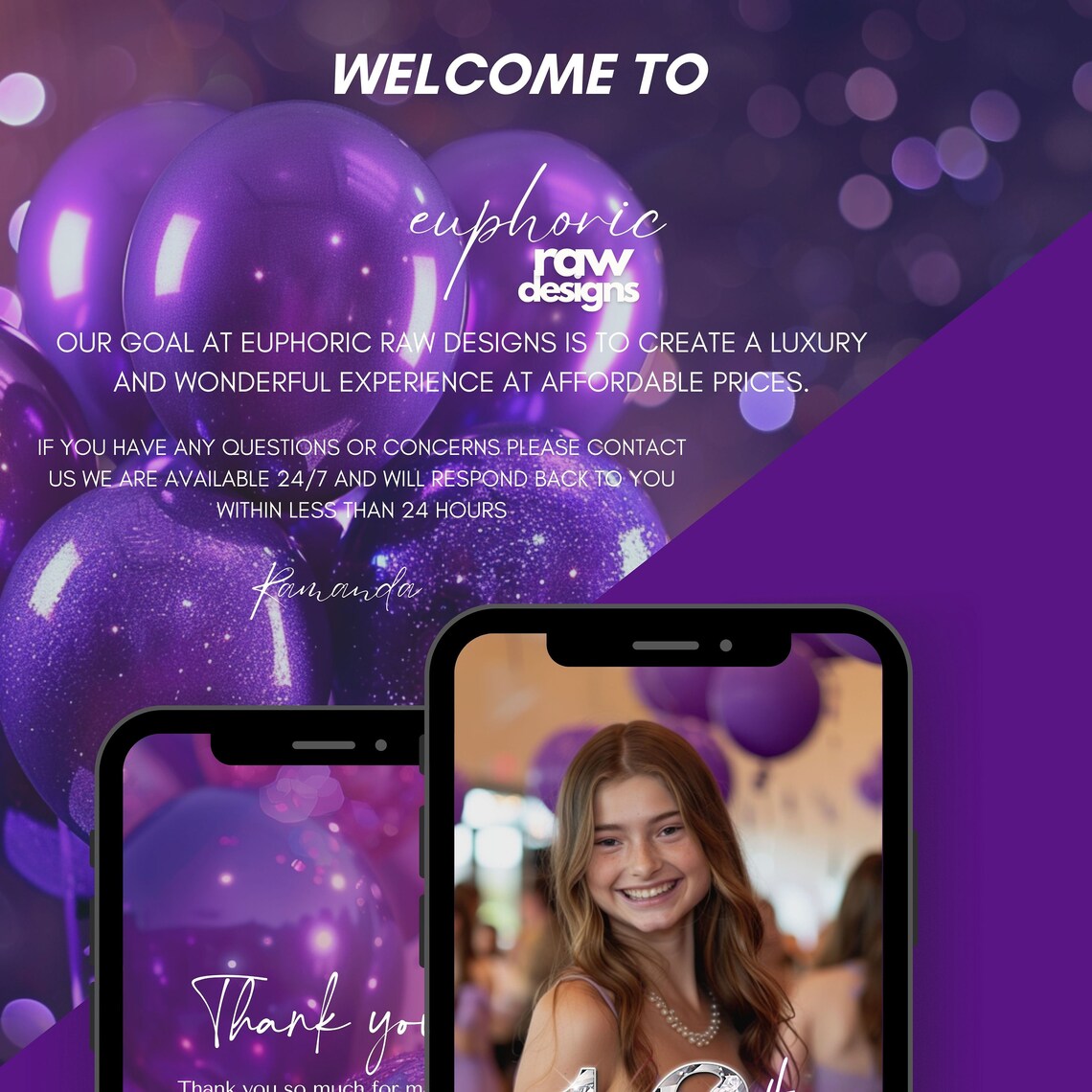 Sweet Sixteen, Sweet 16th Birthday Template, Sms Invitation, Teal Neon ...