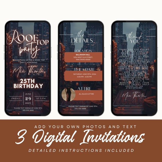 Rooftop Party Invitations