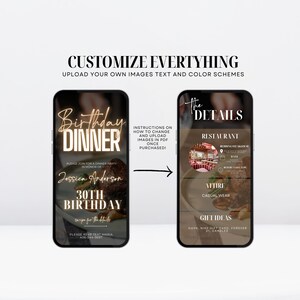 Digital Birthday Dinner Invitation: Editable Animated Video (canva) - Etsy