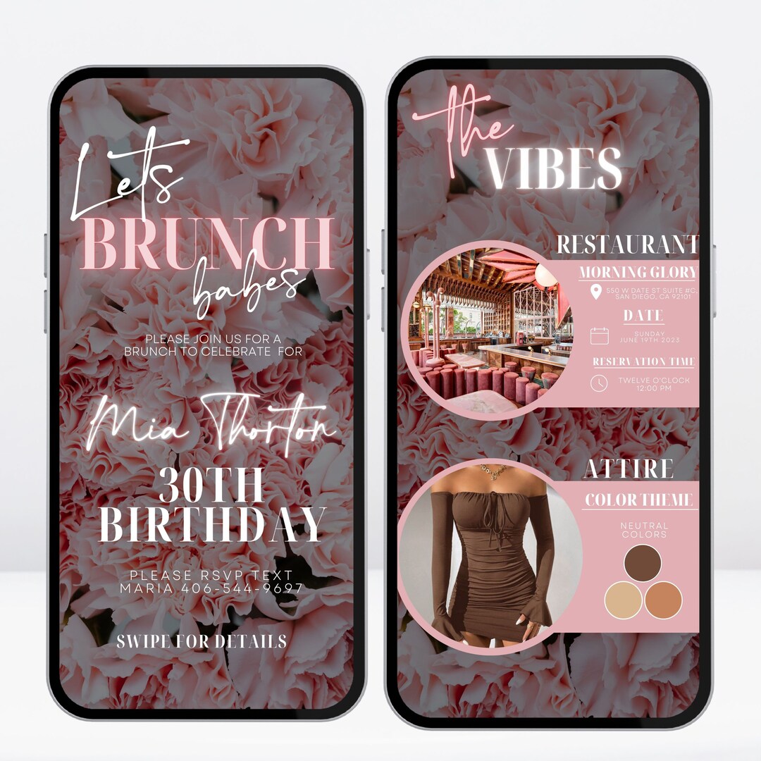 Brunch Flyer Invite, Digital Birthday Brunch Invitation, Brunch ...