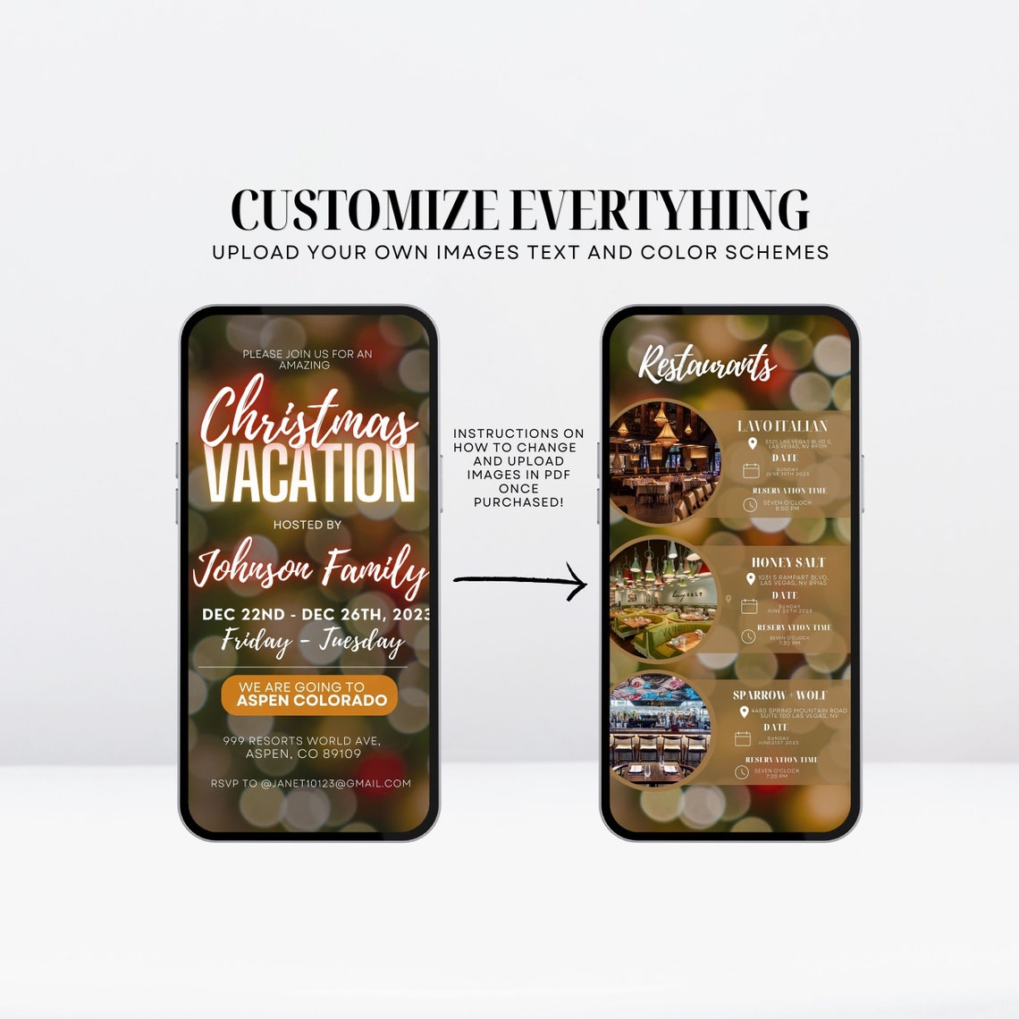 Digital Christmas Vacation Itinerary , Christmas Trip Itinerary ...