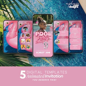 9th Birthday Pool Party Birthday Invitation,summer Swimming Party ...