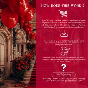 Floral 18th Birthday Invitation, Red Roses Diamonds, Editable Digital ...