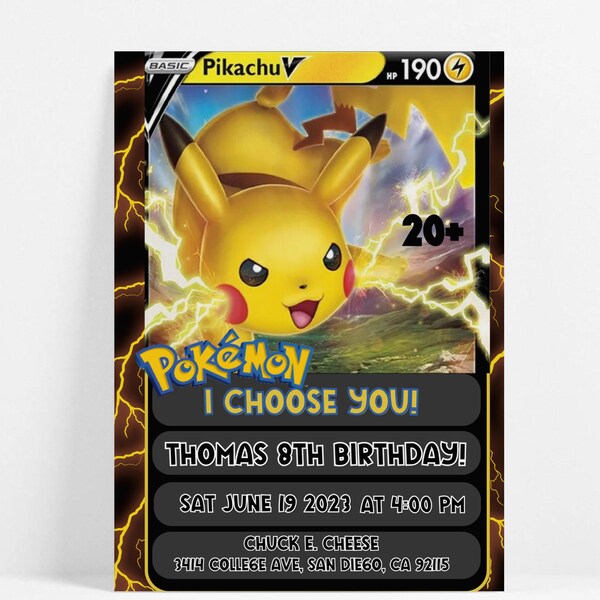 Pikachu Birthday Boy Invitation - Etsy