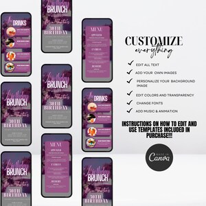 Birthday Brunch Invitation Brunch Flyer, Digital Birthday Brunch Invite ...