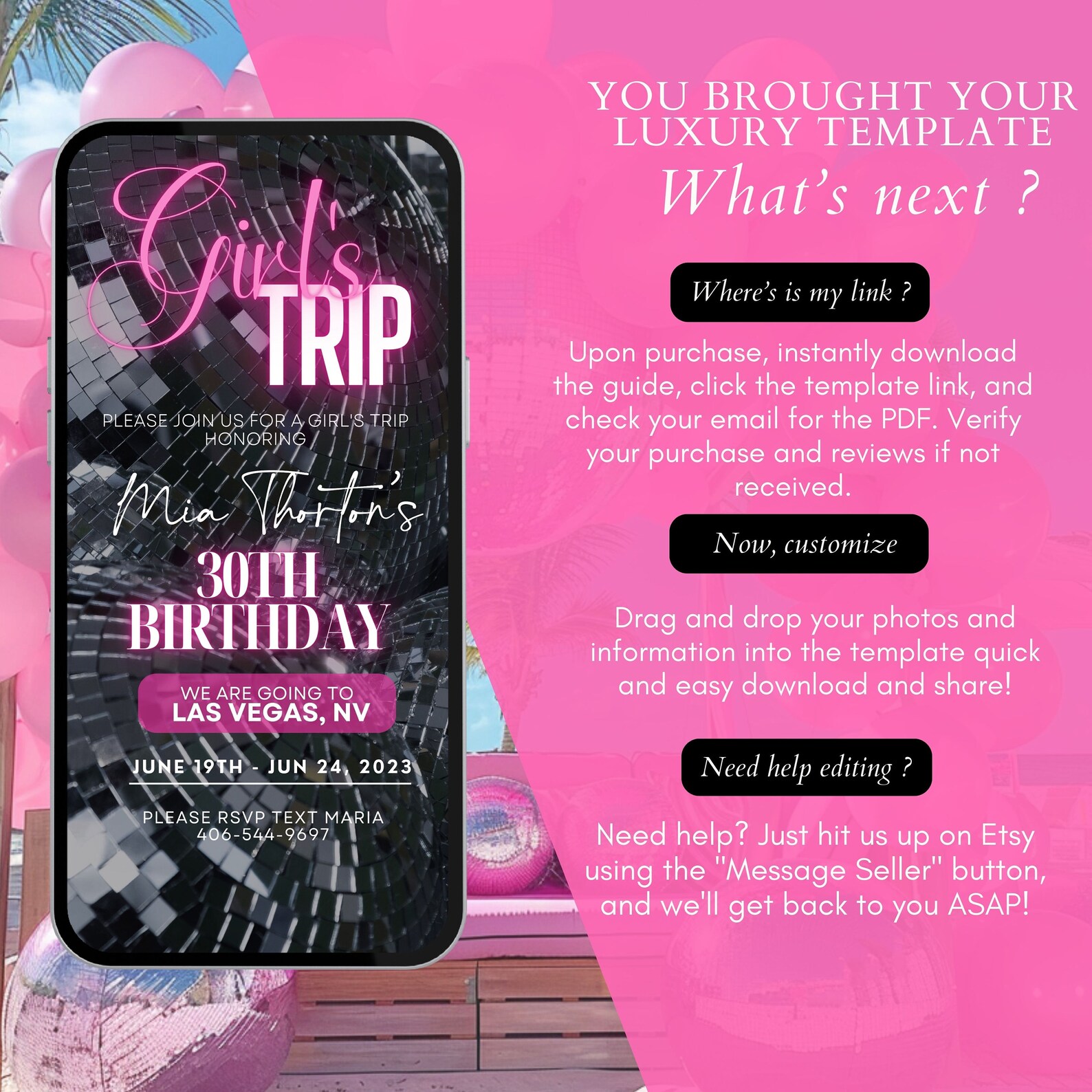Girls Trip Itinerary, Itinerary Template, Travel Itineray, Birthday ...