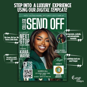 Editable College Send off Evite, Farewell Party Invite, DIY Trunk Party ...