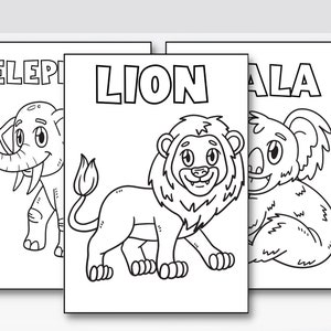 Coloring Pages for Kids Animal Zoo and Jungle Coloring Page - Etsy
