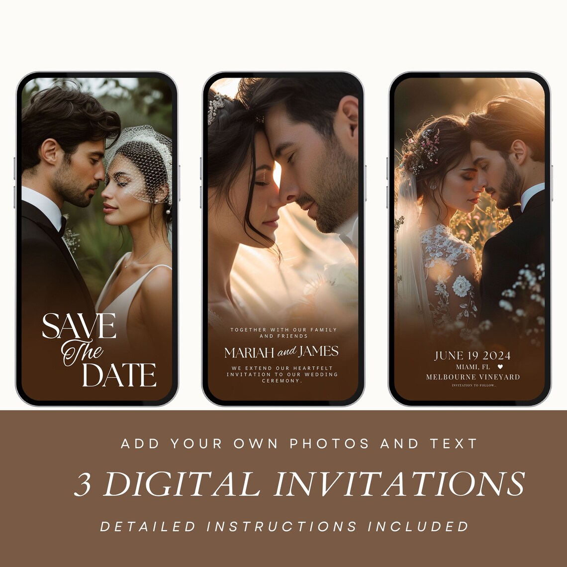 Save the Date Digital Invitation, Marriage Announcement Wedding ...