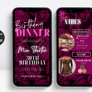 Digital Birthday Dinner Invitation Birthday Dinner Digital - Etsy
