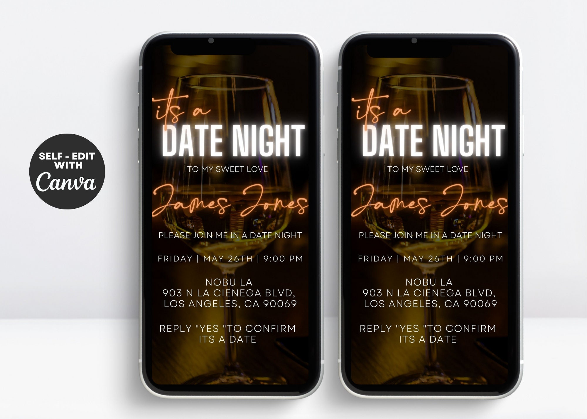Date Night Invitation Night Out, Couple Date, Dinner Date Invite ...