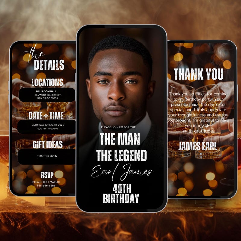 Men Birthday Invite - Etsy