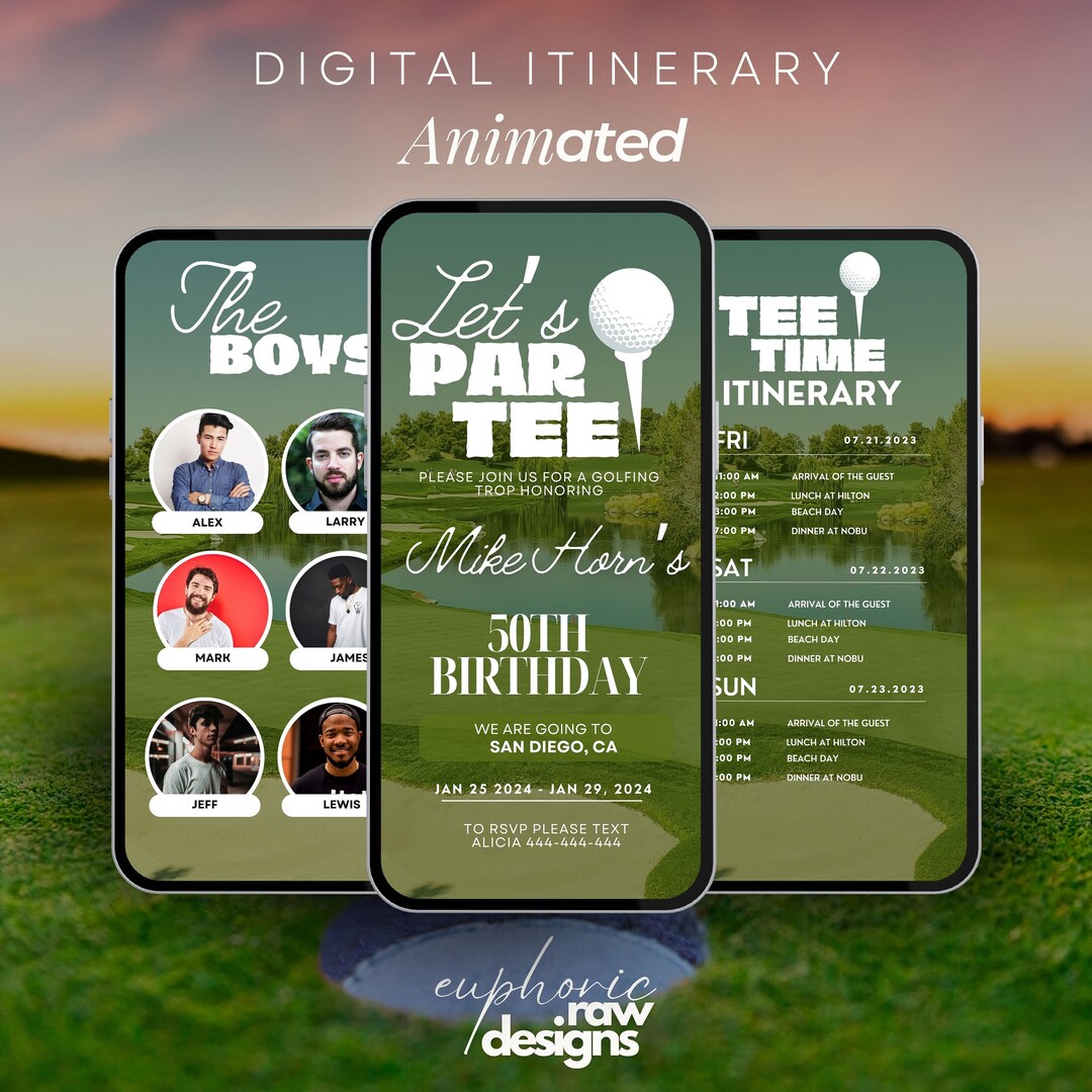 Golf Trip Planner Template - Editable Golf Itinerary, Golf Weekend ...