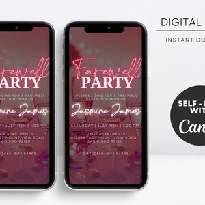 Farewell Party Invitation, Digital Farewell Invite, Going Away Party ...