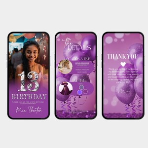 13th Birthday Invitation, Animated 13th Party Invite, 13th Invite ...