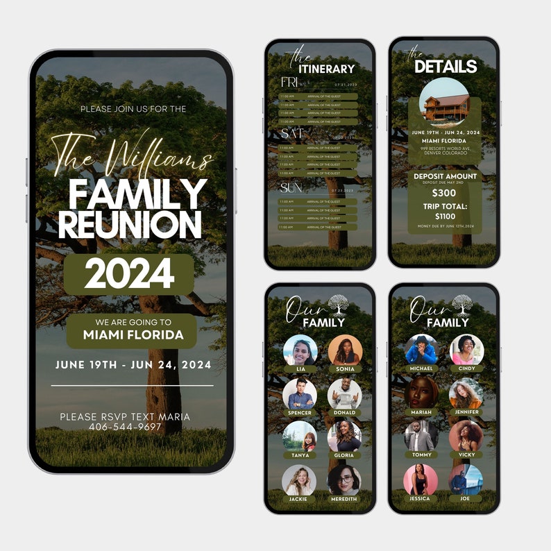 Digital Family Reunion Itinerary, Family Tree, High School Class ...