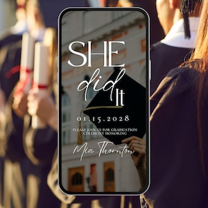 Graduation Video Invitation, Animated Grad Announcement, Digital ...