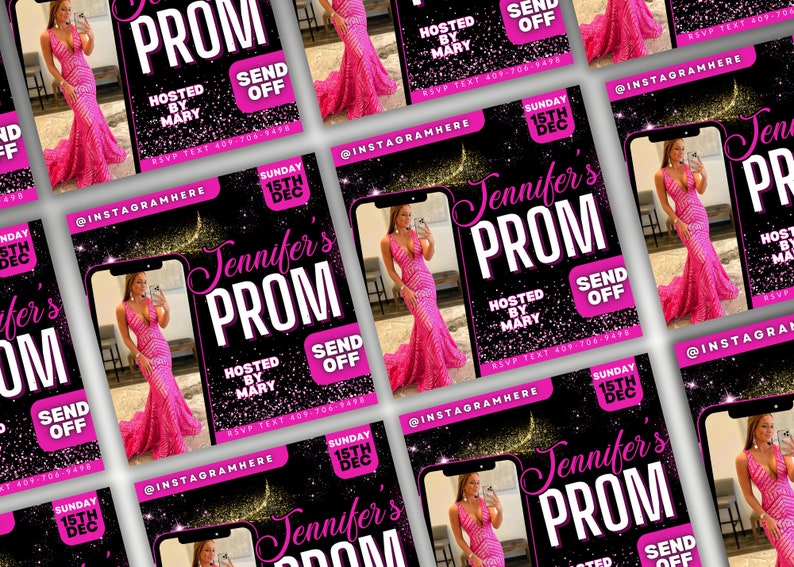 Prom Flyer Invite Dress Reveal Graduation Prom Class of - Etsy