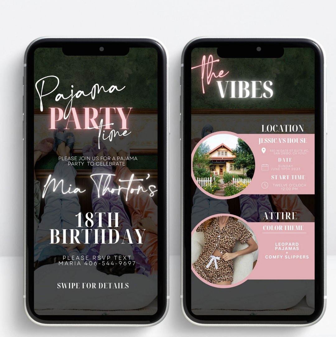 Digital Adult Pajama Party Invitation, Adult Slumber Party, Girl's ...