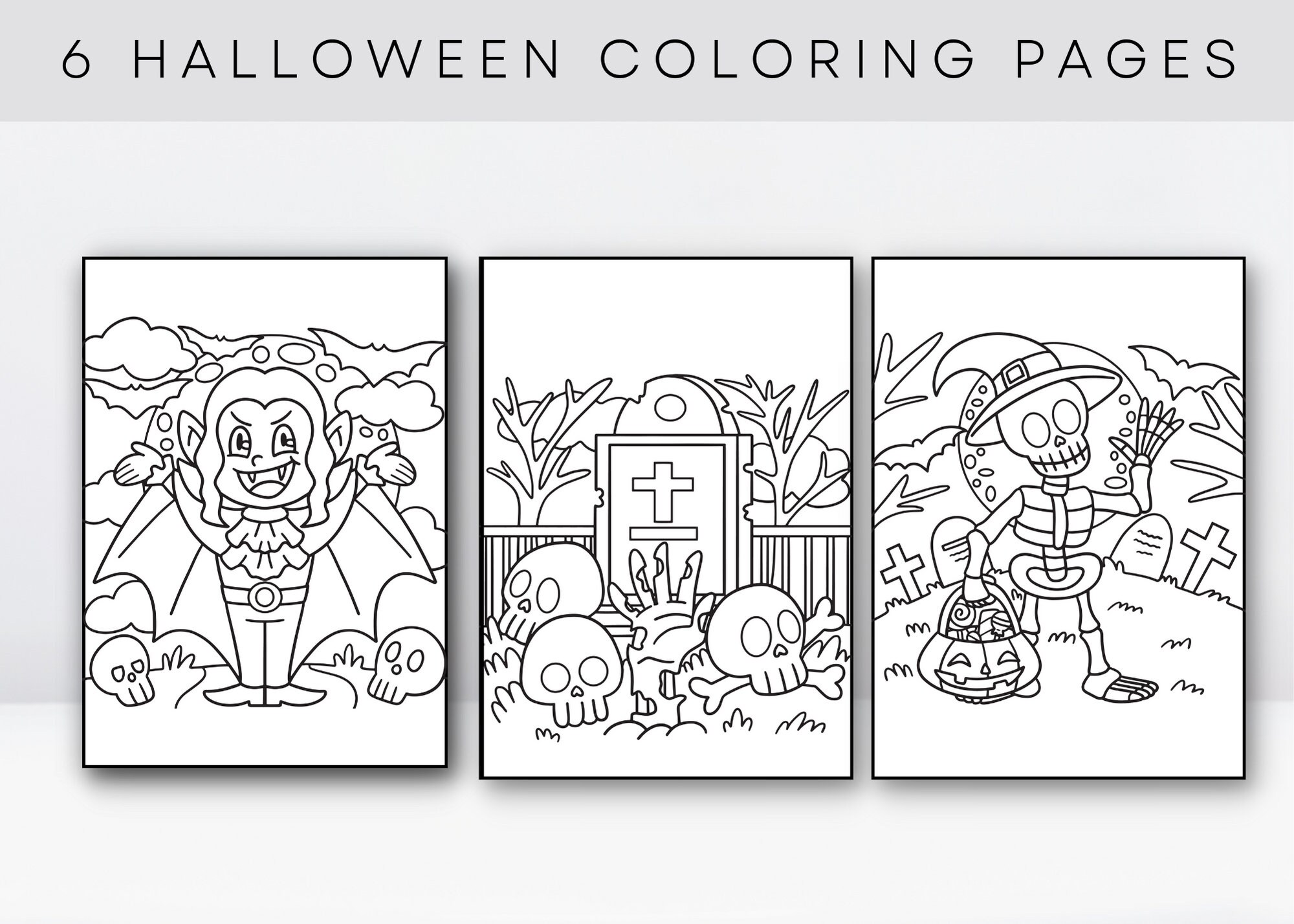 Coloring Page for Kids Halloween Themed Coloring Book - Etsy