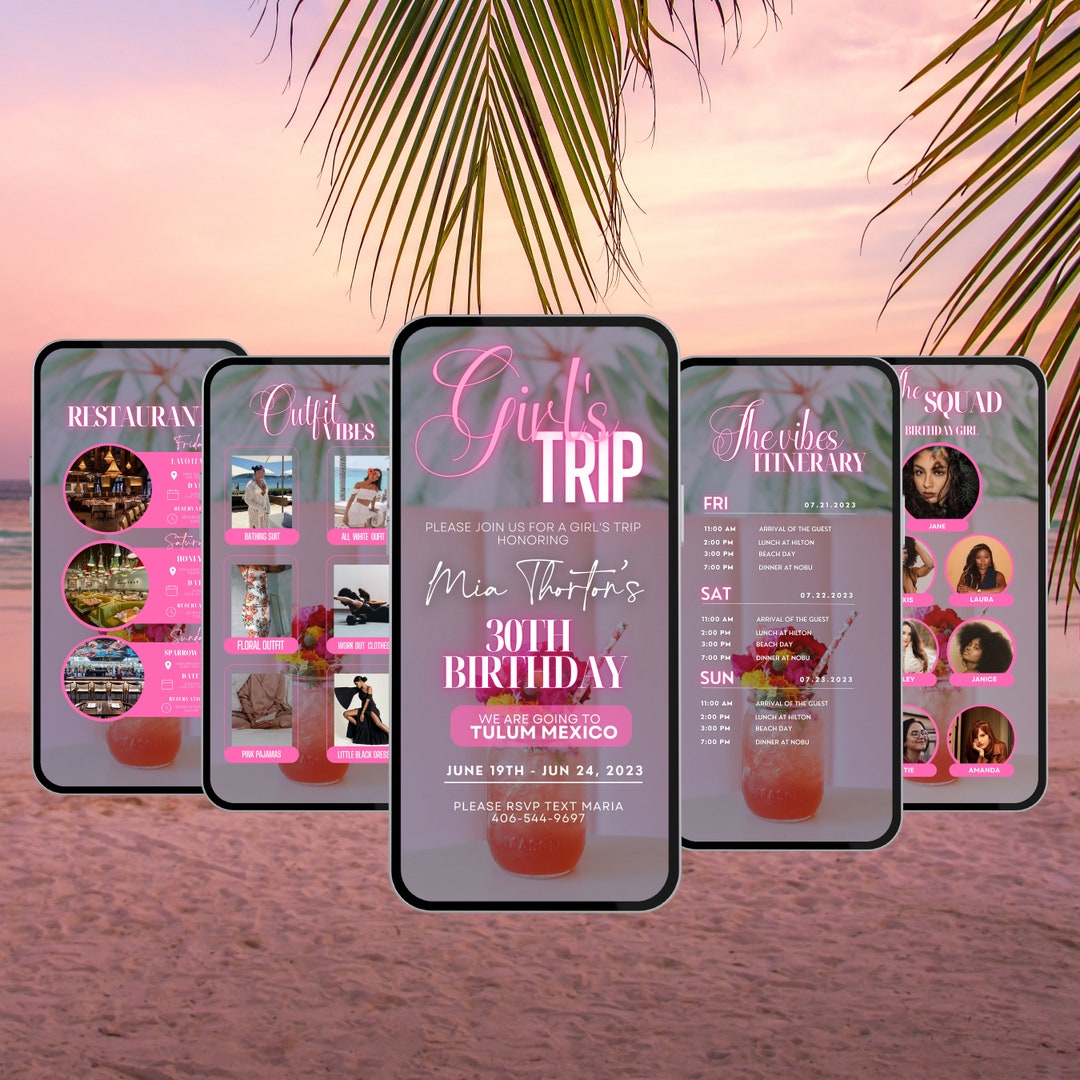 Girls Trip Itinerary Itinerary Template Travel Itineray - Etsy Canada