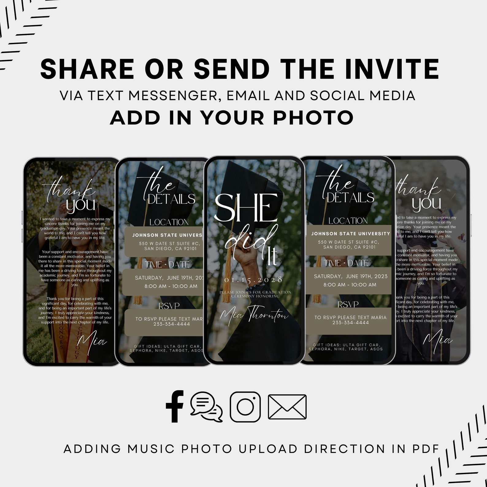 Graduation Video Invitation, Animated Grad Announcement, Graduation ...