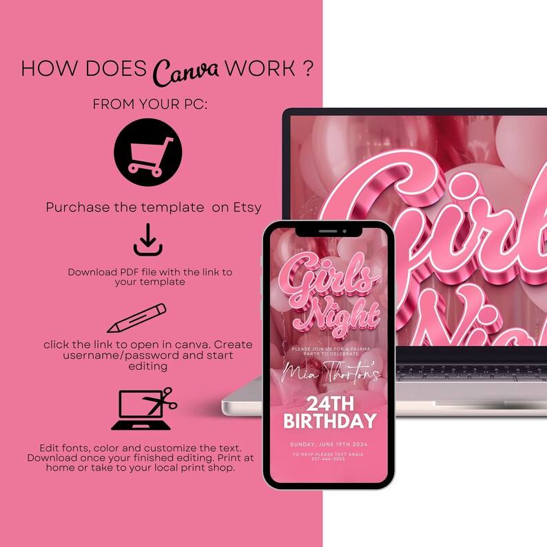 Girl's Night Adult Birthday Slumber Party, Pajama Party Itinerary ...