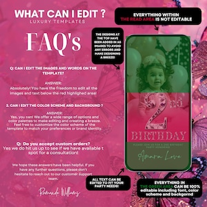 7th Birthday Party Invitation, Neon Pink and Glitter Template, Seventh ...