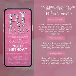 Glam Pajama Party Pink Adult Digital Invitation,pj Party Animated ...