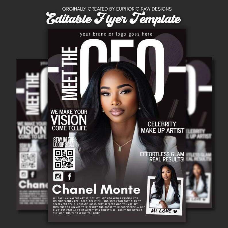 Meet the CEO Flyer Template, Editable Business Owner Spotlight, Boss ...