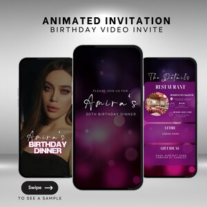 Digital Birthday Dinner Invitation, Birthday Dinner, Digital Birthday ...