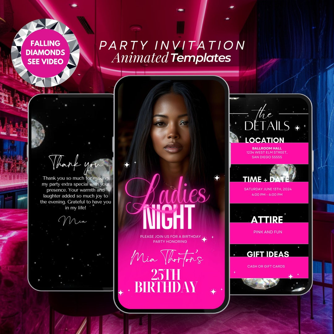Ladies Night Out, Birthday Party Invitation, Girls Night Out Invitation ...