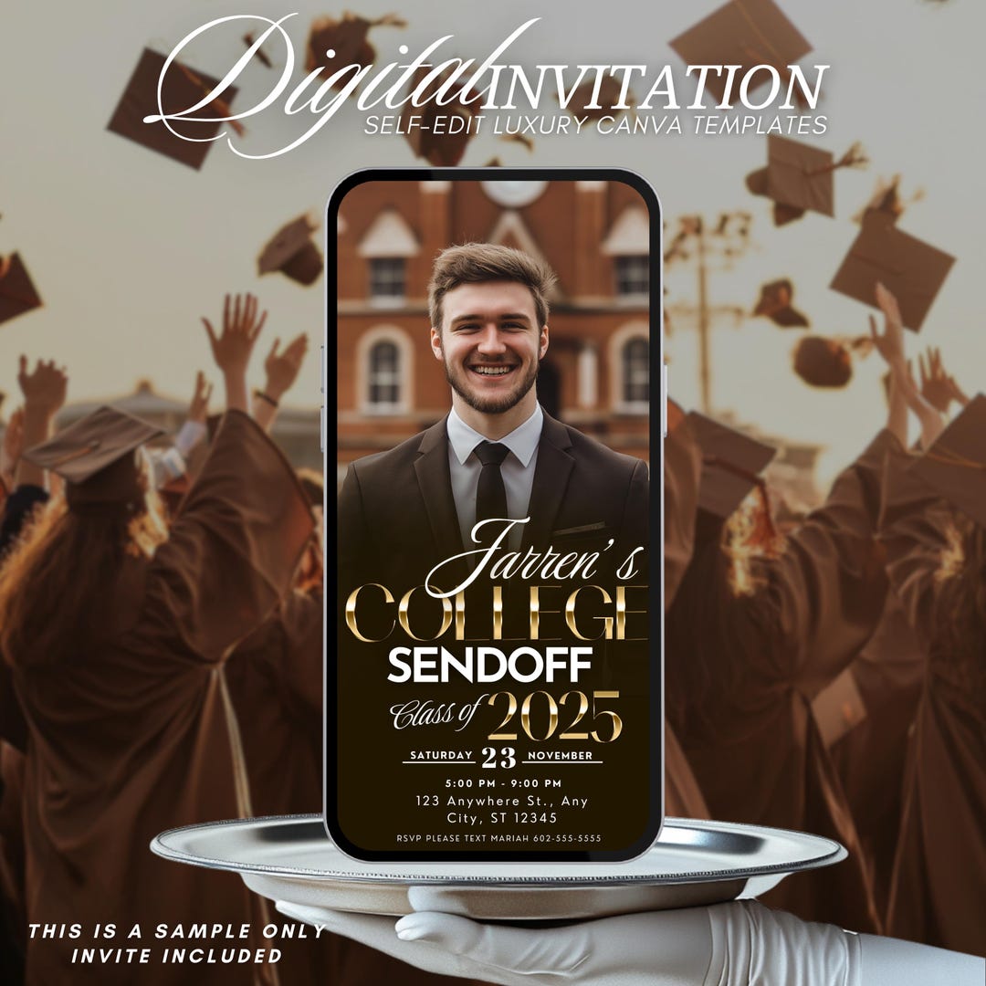 Graduation College Send off Invitation, Brown Trunk Party Invite High ...