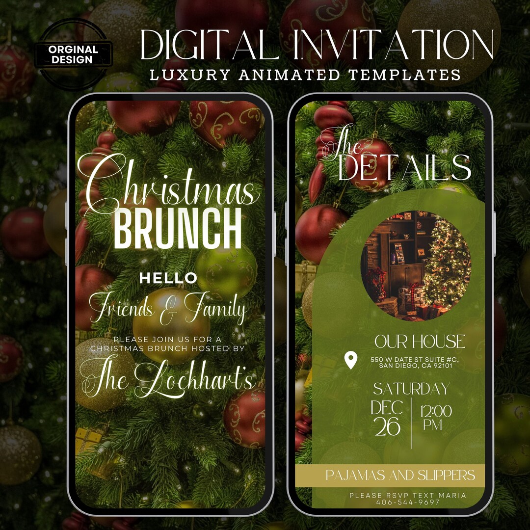 Christmas Brunch Holiday Breakfeast,invitation Holiday Brunch ...