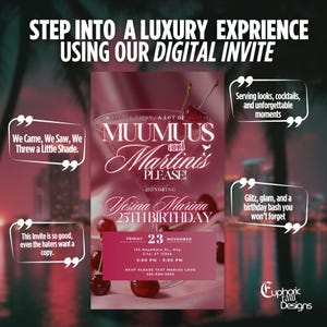 Digital Muumuus & Martinis Invitation, Birthday Girls' Night, Moomoo ...
