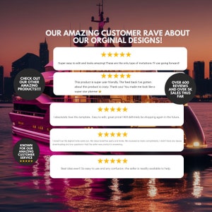 Yacht Party Invitation, Boat Party Invitation, Cruise Itinerary, Yacht ...